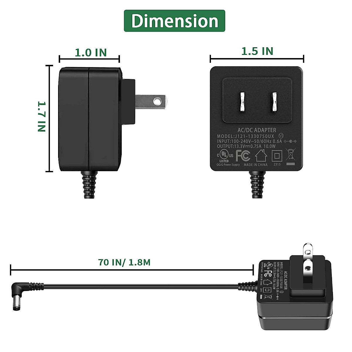 Charger Cord Power Supply for Shark VACMOP VM200 VM20026 VM200C VC200 UM200 UM205 VC205 Series 10.8V Li-ion Battery Pro Cordless Hard Floor Vacuum Mop