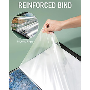 Nicpro 11x14" Art Portfolio Folder, 30 Pockets Display 60 Pages Art Painting Portfolio Binder with Clear Plastic Sleeves, Presentation Storage Book for Kids & Artists Artwork Drawing - (Black)