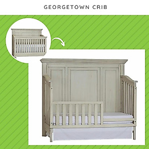 Toddler Bed Safety Guard Rail for Kingsley & Centennial Cribs | Multiple Finishes Available (Antique White)
