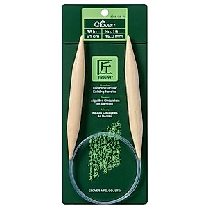 Clover Bamboo Circular Knitting Needles 36in/ No. 19, 36"