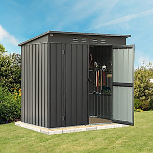 Domi Outdoor Storage Shed 5x3 FT,Metal Outside Sheds&Outdoor Storage Galvanized Steel,Tool Shed with Lockable Double Door for Patio,Backyard,Garden,Lawn