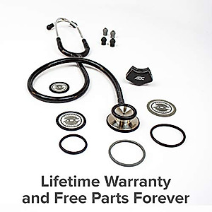 ADC 603IMCA Adscope 603 Premium Stainless Steel Clinician Stethoscope with Tunable AFD Technology, Lifetime Warranty, Iridescent Metallic Caribbean