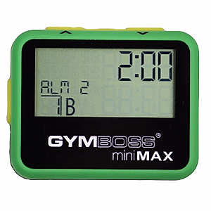 Gymboss miniMAX Interval Timer and Stopwatch - Green/Yellow SOFTCOAT
