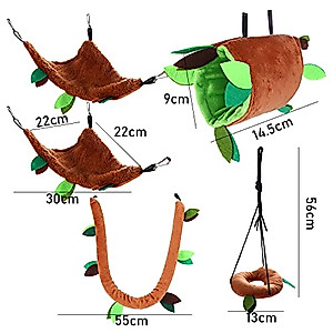 Hamster Bed Hamster Bed Toys,Winter Guinea Pig Pet Swing Playing Hanging Soft Sleeping Hut Cage Rope(Hammock)