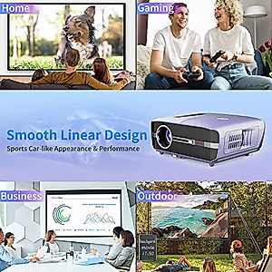 4K WiFi Video Projector,13000LM Smart Projector LED Native 1080P Full HD,5G Wireless Android Projector Airplay Netflix Disney+ Compatible,Home Cinema Outdoor Projector with Zoom Speaker HDMI USB RJ45