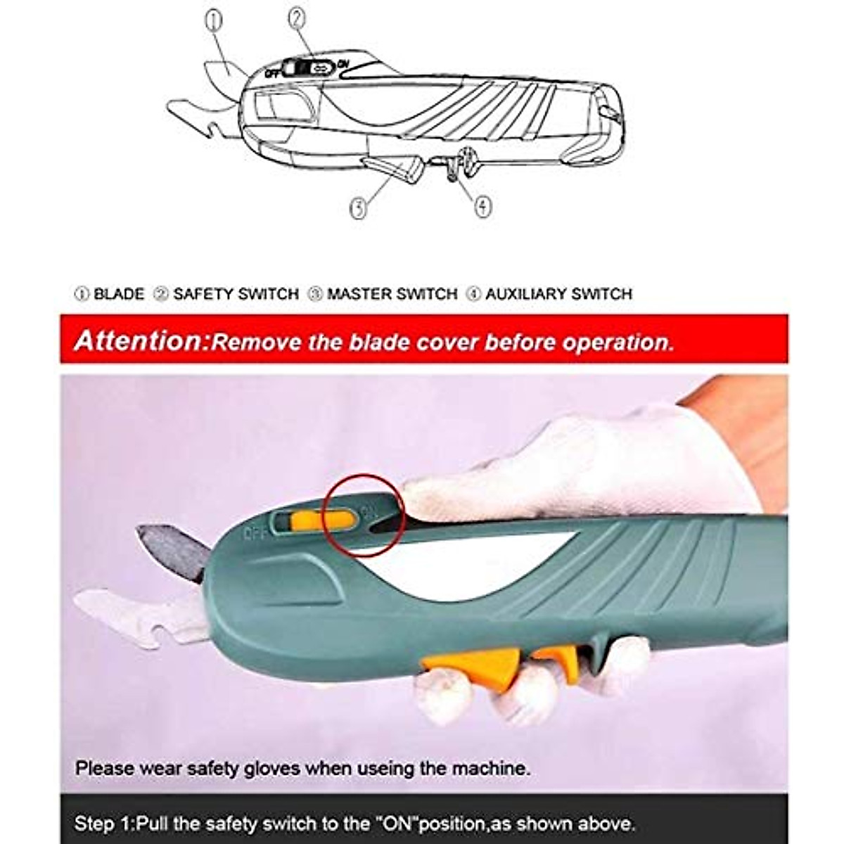 Professional Electric Pruning Shears Electric Secateurs Professional Garden Shears 7.2V Lithium Battery Pruning Shears Double Switch 1.6CM in Diameter Cordless Every Family