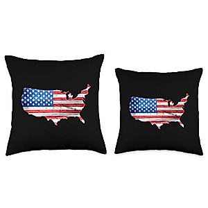 Love America American Flag Best Country on Earth USA American Flag Patriotic for US United States Pride Throw Pillow, 18x18, Multicolor