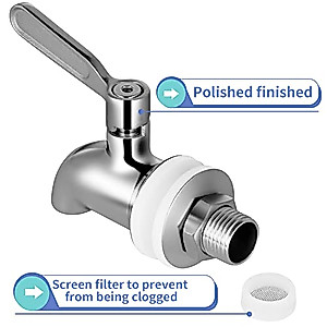MOLIGOU 2 Pack Beverage Dispenser Replacement Spigot, Stainless Steel Spigot for Drink Dispenser, Water Dispenser Replacement Spout, Fits 5/8 inch Opening