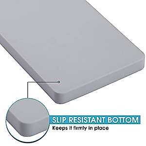 Cheer Collection Soap and Sponge Holder - Silicone Non-Slip Kitchen Counter Sink Organizer and Storage Tray, Medium