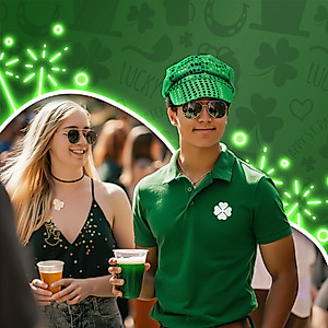 Green Sequin Newsboy Cap St. Patricks Day Hat