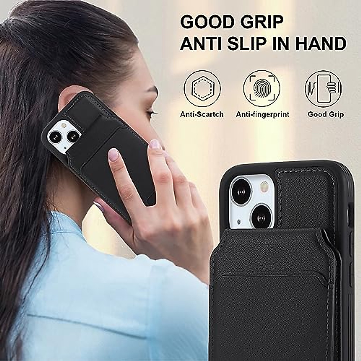 Ｈａｖａｙａ for iPhone 13 Mini Magsafe Case Compatible iPhone 13 Mini Wallet Case with Card Holder iPhone 13 Mini case magsafe Compatible Wallet Phone Cover Detachable 2-in-1 for Women and Men-Black