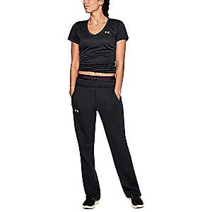 Under Armour Womens Hustle Fleece Pants , Black (001)/White , Large