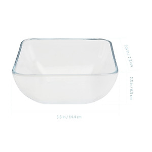 Happyyami 1pc Tempered Glass Rice Bowl Snack Bowl Glass Serving Bowl Glass Mixing Bowl Dessert Plates Glass Fruit Bowl Glass Plates Sauce Dipping Bowls Clear Dessert Plate Food Salad White