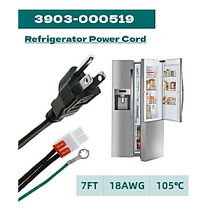 Taruimoo 3903-000519 3903-001003 Refrigerator Power Cord Compatible with Samsung RH29H8000SR/AA-00,RF261BEAEWW/AA-01 etc,Replacement Fridge Power Cord 3903-001013,3903-000796,3903-000786 etc