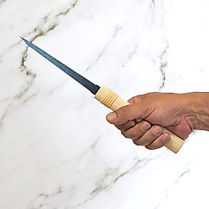 RANSHOU Japanese Pull Saw Woodworking Mini Keyhole Saw 4-3/4" Made in JAPAN, Ryoba Double-Edge Hand Saw for Wood, Plywood, Drywall, Sheetrock, Gypsum Board, Plasterboard, Wood Handle