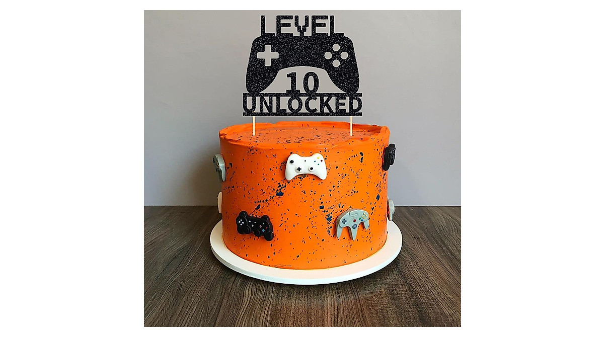 Level 10 Unlocked Cake Topper for Gamer Birthday