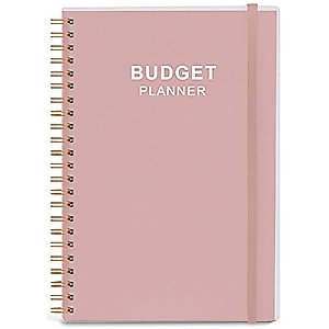 Budget Planner - Monthly Finance Organizer with Expense Tracker Notebook to Manage Your Money Effectively, Undated Finance Planner/Account Book, Start Anytime, 1 Year Use, A5, Rose
