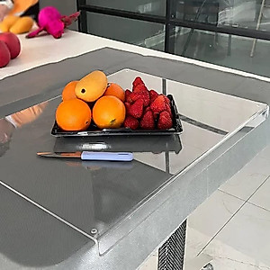 Clear Cutting Board for Kitchen, Acrylic Cutting Board for Kitchen Countertop, Countertop Protector with Lip with Non Slip for Home and Restaurant (1PC)