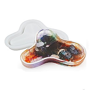 Yalulu DIY Tray Silicone Resin Mold, Irregular Jewelry Plate Dish Casting Mold, Large Resin Molds for DIY Jewelry Holder&Decorative Tray