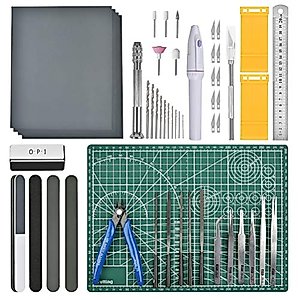 OFNMY Professional 53 PCS Gundam Model Tools Kit Hobby Building Tools Craft Set Gundam Modeler Basic Tools for Basic Model Building, Repairing and Fixing