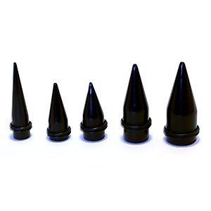 Zaya Body Jewelry 5pc 00g 7/16 1/2 9/16 5/8 3/4 7/8 1 Inch Huge Tapers Ear Stretching Kit Black gauges (9/16 5/8 3/4 7/8 1")