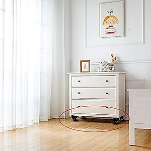 OUSIKA Heavy Castor Wheels-Set of 4 Swivel Caster Wheel,Furniture Castors-Polyurethane,Black,Heavy Duty 360° Top Plates,Double Bearings,Wear-Resistant,528lb Max Capacity,for Coffee Table,Cabinet (2.5i