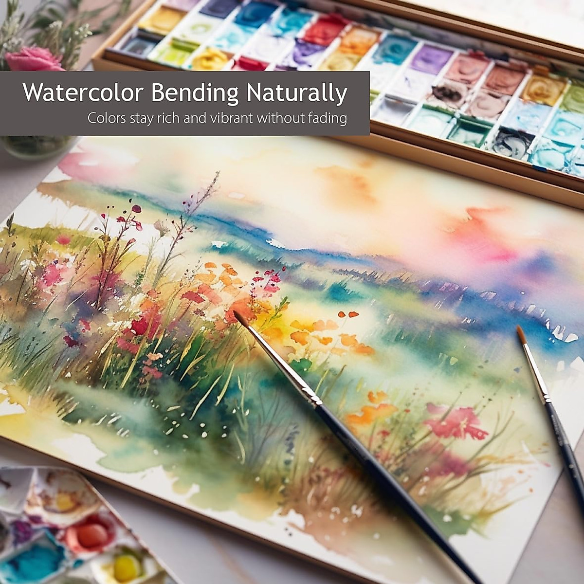 ANSSDO 50 Pack 5x7 Inch White Cotton Watercolor Cards with Envelopes, Foldable, Heavyweight 140lb, Greeting Cards for All Occasions