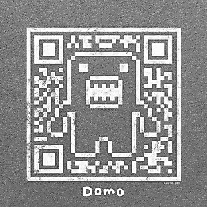 Pop Threads Domo QR Code Cute Funny Graphic Tee T-Shirt for Men Dark Heather Gray L