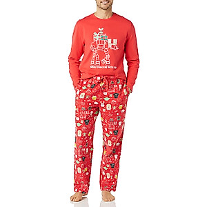 Amazon Essentials Disney | Marvel | Star Wars Men's Flannel Pajama Sleep Sets, Star Wars Holiday - Mens, XX-Large