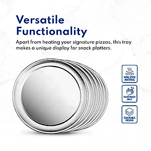 New Star Foodservice 50882 Pizza Pan/Tray, Wide Rim, Aluminum, 12 Inch, Pack of 6