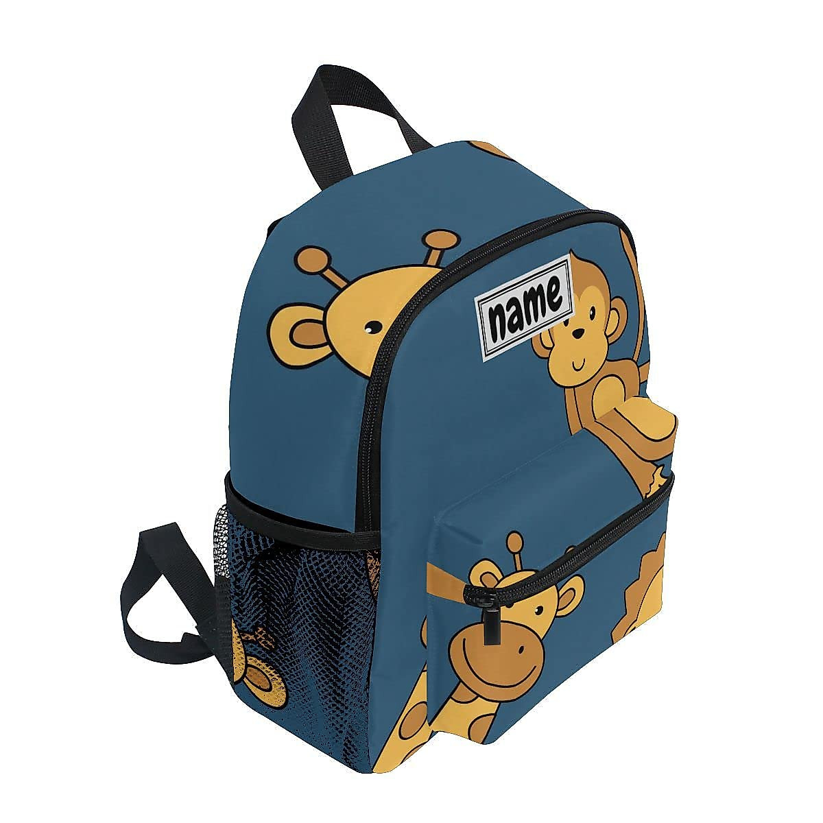 Glaphy Custom Kid's Name Backpack, Cute Giraffe Cute Monkey Toddler Backpack for Daycare Travel, Personalized Name Preschool Bookbags for Boys Girls
