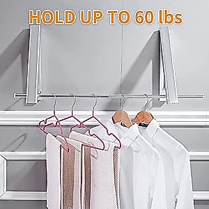 EOPRO Drying Racks for Laundry Foldable, Coat Rack Wall Mounted, Folding Clothes Hanger Hanging on Bathroom, Bedroom Balcony, Drying Rack Clothing with 2 Pack and 1 Rod…