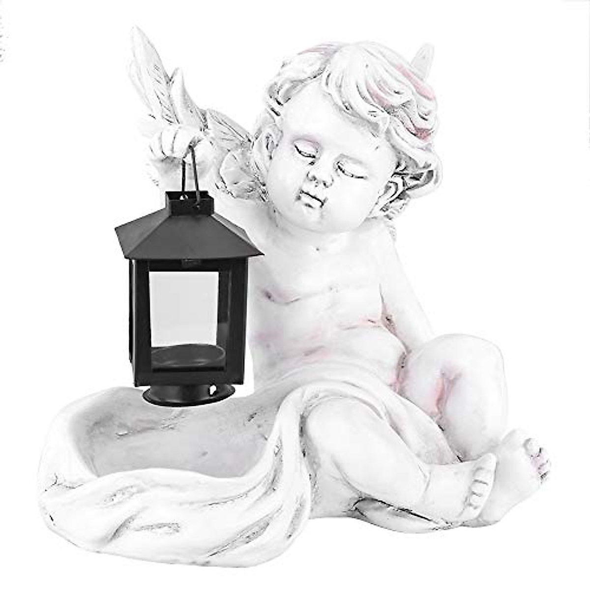 Ruiqas Candles Holder Outdoor Resin Landscape Lamp Home Garden Lawn Lamp Fairy Angel Light Decoration Sculpture Craft