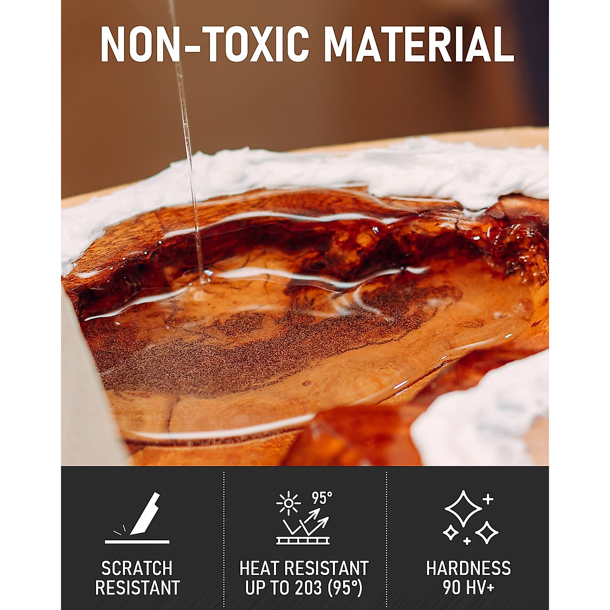 INCLY 2 Gallon Crystal Clear Epoxy Resin Kit, High Gloss & Bubbles Free Resin Supplies Coating & Casting Resin for Table Top, Countertop, River Table,Wood, Jewelry Making, Art Craft, Self Leveling 1:1