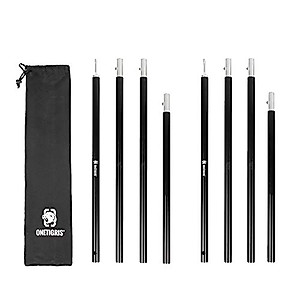 OneTigris Lightweight Tent Poles, 2pc/set, 7075 Aluminum Alloy, Adjustable & Extendable