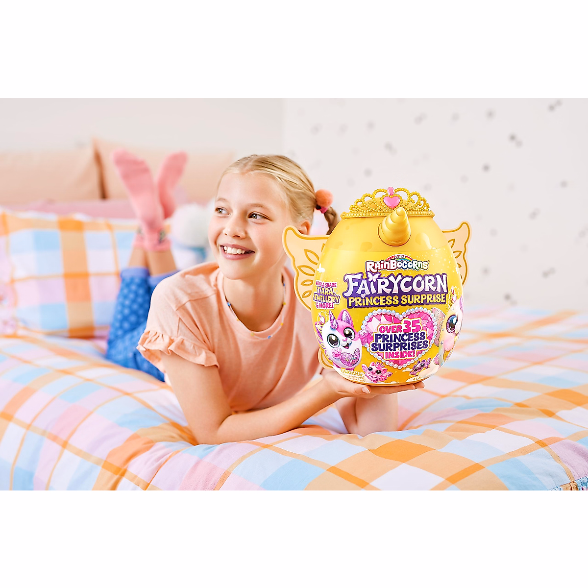 Rainbocorns Fairycorn Princess Surprise (Unicorn) by ZURU 11" Collectible Plush Stuffed Animal, Surprise Egg, Wearable Fairy Wings, Magical Fairy Princess, Ages 3+ for girls, Children