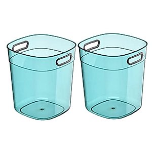 Gereen Bathroom Trash Can, 1.5 Gallon Small Trash Can,Square Trash Bin Wastebasket for Bathroom Bedroom Kitchen Countertop Under Sink or Served as a Ice Bucket (Blue, Pack of 2)