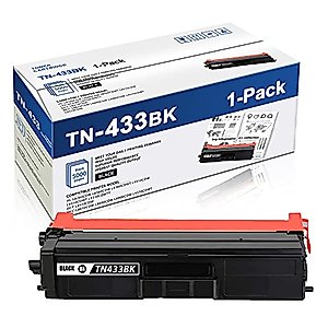 MaxColor TN433BK 1 PackBlack Compatible TN433 TN433 High Yield Toner Cartridge Replacement for Brother HLL9310CDW L8260CDW L9310CDWT L8360CDW L8360CDWT L9310CDWTT DCPL8410CDW Printer Toner Cartridge.