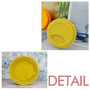 PUROXX J Alphabet Orange Fruit Cute Pattern Coffee Tea Mug Pottery Cup Yellow Lid