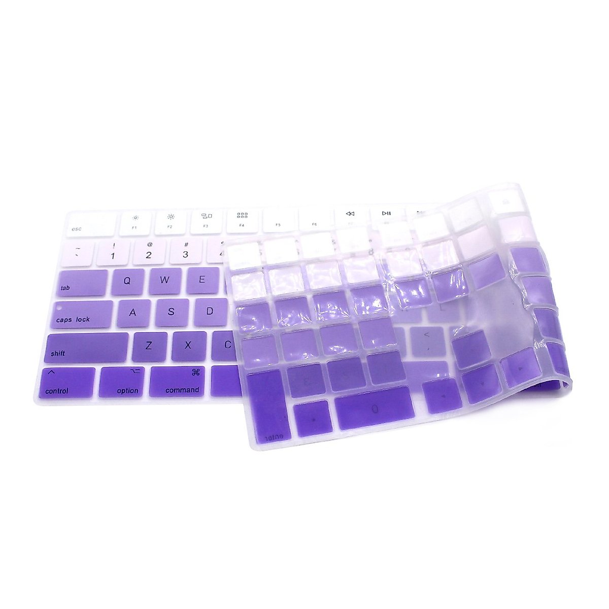 WYGCH Ultra Thin Silicone Full Size Wireless Numeric Keyboard Cover Skin for Mac 2017 Magic Keyboard with Numeric Keypad MQ052LL/A A1843 US Layout,Ombre Purple