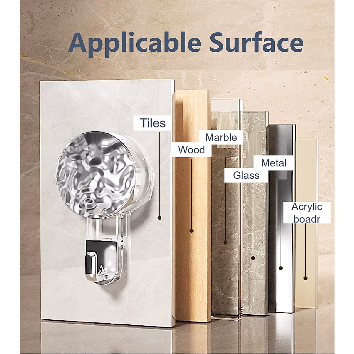 1 Piece of 2024 New Vacuum Suction Cup Hook No Drilling Holes Easy to Install. Hooks for Bathroom,Shower Room,Living Room,Bedroom,Kitchen,Hotel, Indoor,Store, Window Glass,Removable and Reusable