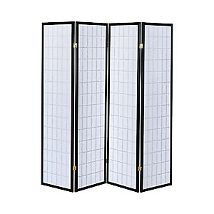 4-Panel Folding Screen Black and White 4624