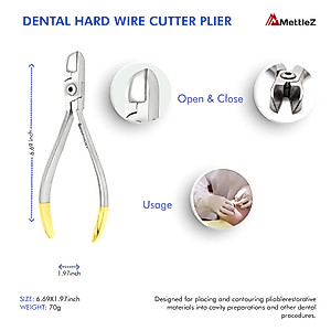 MettleZ Orthodontic Hardwire Cutter Dental Instrument - Dental Hard Wire Pin Cutter Ligature Wire Cutting Ortho Care Lab