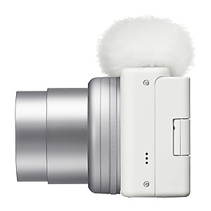 Sony ZV-1 II Vlog Camera for Content Creators and Vloggers (White) (ZV-1M2/W) + 64GB Card + Corel Photo Software + NP-BX1 Battery + Card Reader + LED Light + Soft Bag + Flex Tripod + More (Renewed)