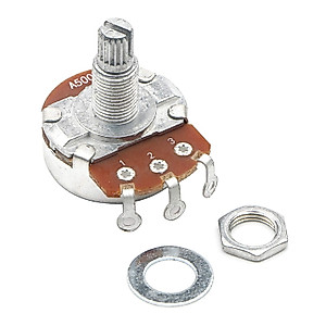 Long Split Shaft 18mm Guitar Potentiometers A500K-OHM Big Control Pots for Electric Bass Guitar Pack of 5