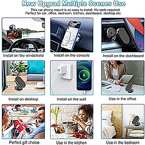 ZXK CO Magnetic Phone Holder, Multi-Functional Cell Phone Car Mount Strong Magnet 360° Rotation Foldable Desk Phone Cradle Universal Car Phone Holder for Dashboard Screens All Smartphones [2022 New]