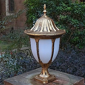 MODEBHD Outdoor IP54 Waterproof Column Lamp Pillar Light European Outdoor Lawn Lamp E27 Column Headlight Garden Door Light Villa Courtyard Landscape Door Light Post Lamp Traditional Landscape Lighting