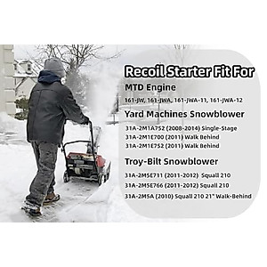 Kvjicdo 751-10955 Recoil Starter Replacement for MTD 161-JW 161-JWA Craftsman C-Cadet Hus-kee Troy-Bilt Yard Machines Snowblower Rep 951-10955