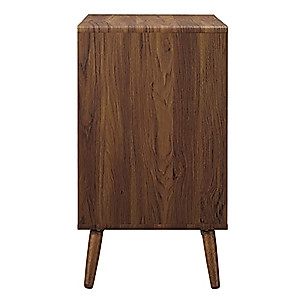 Modway Transmit Mid-Century Modern Wood Walnut White, 3-Drawer Chest