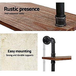 Diwhy Industrial Style Office Decor,Computer Desk 47.2"×20"×79" with 2-Tier Storage Pipe Shelves,Bookshelf Laptop Desk,Studying Writing Table Workstation with Hutch for Home Ofiice